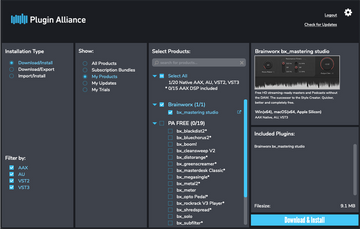Installation Manager – Plugin Alliance